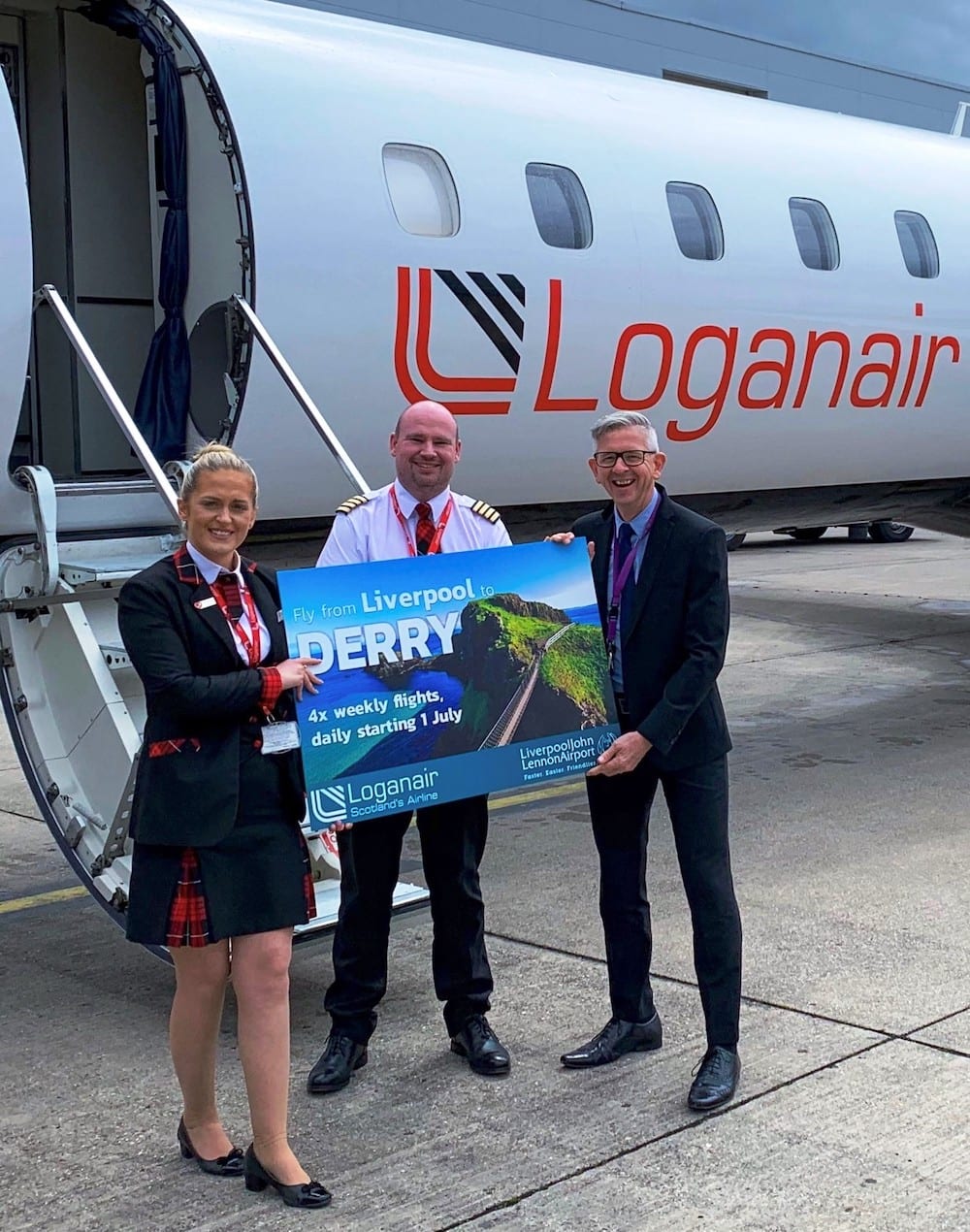 LJLA welcomes Loganair’s first flight between Liverpool and Derry | The ...