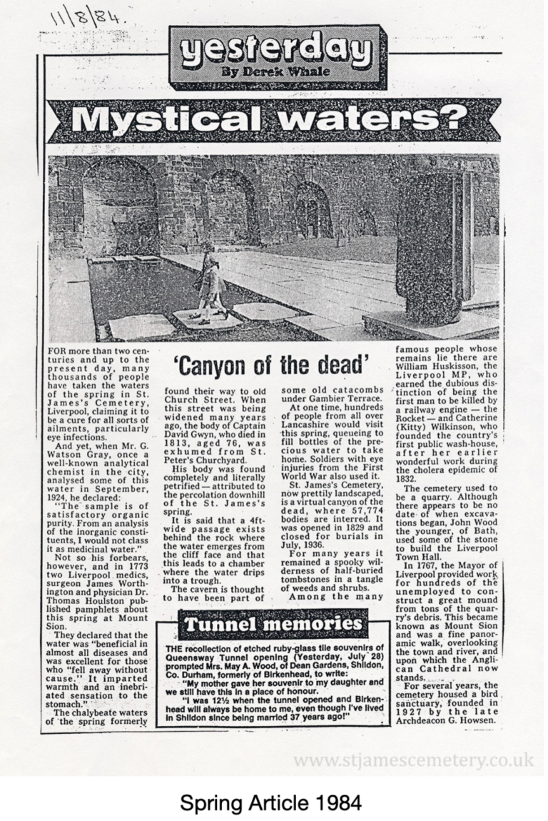 The history of Liverpool's Chalybeate Spring at St James' Gardens | The ...