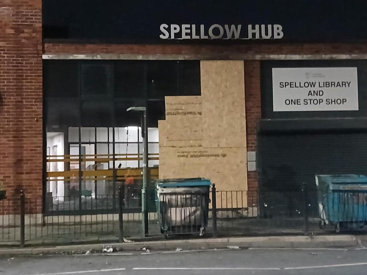 Severe damage to community hub and other properties following violent ...